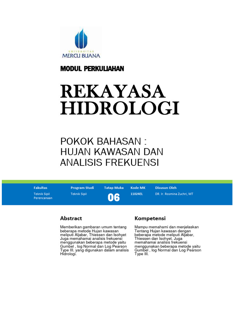 Modul 6 - REKAYASA - HIDROLOGI | PDF