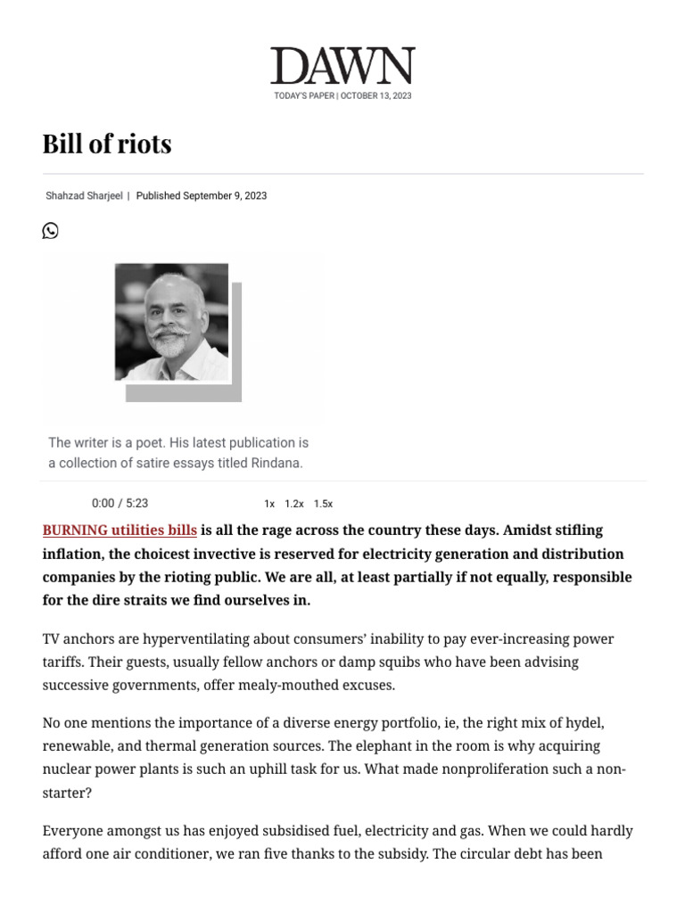Bill of Riots - Newspaper | PDF | Economies