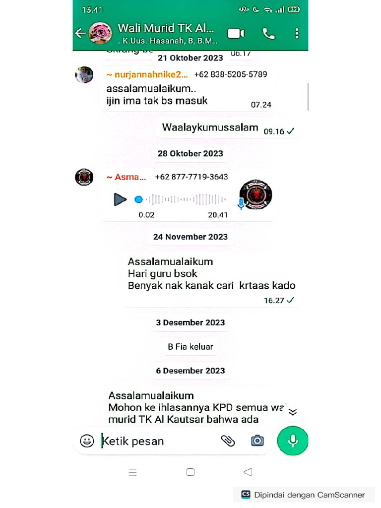 Informatur Keterlibatan Ortu TK | PDF