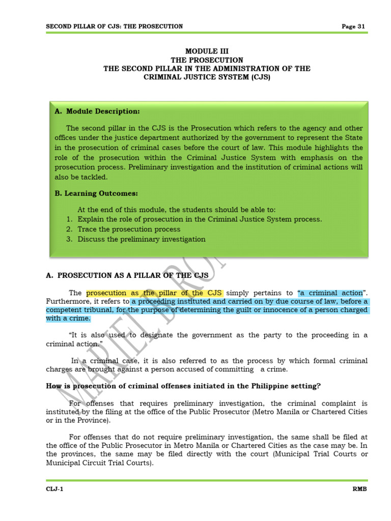 Module 3 | PDF | Prosecutor | Crimes