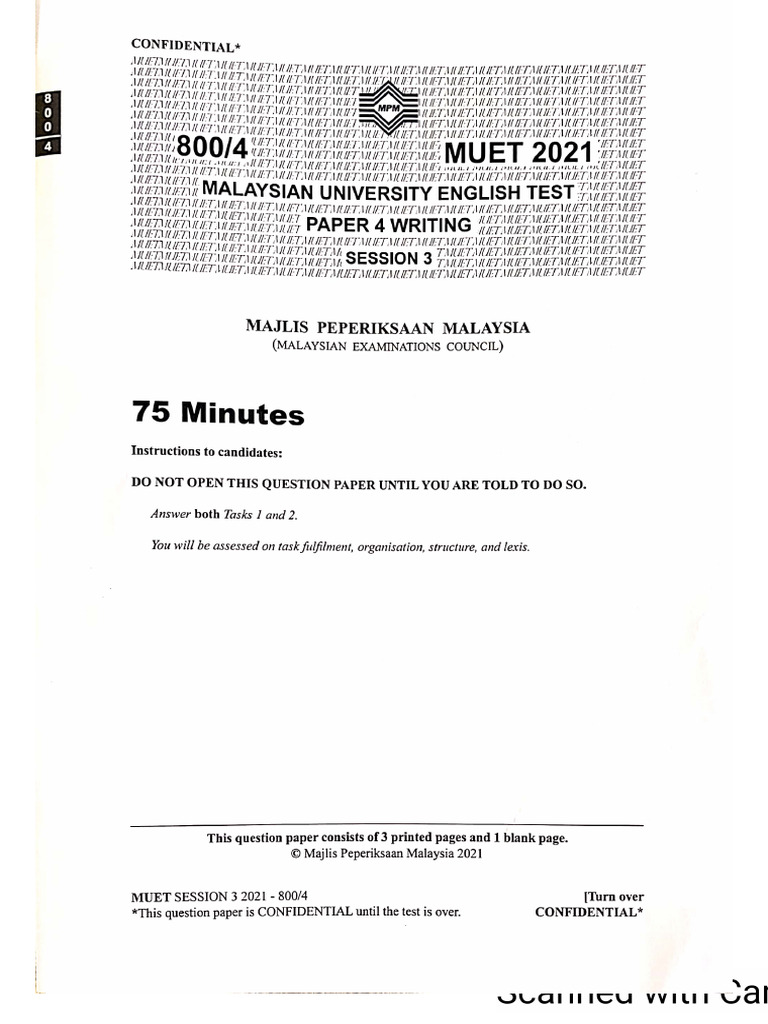 MUET Writing S3 2021 | PDF
