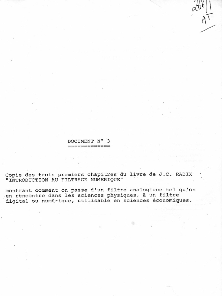 Introduction au filtrage numérique | PDF | Filtre (électronique) | Hasard