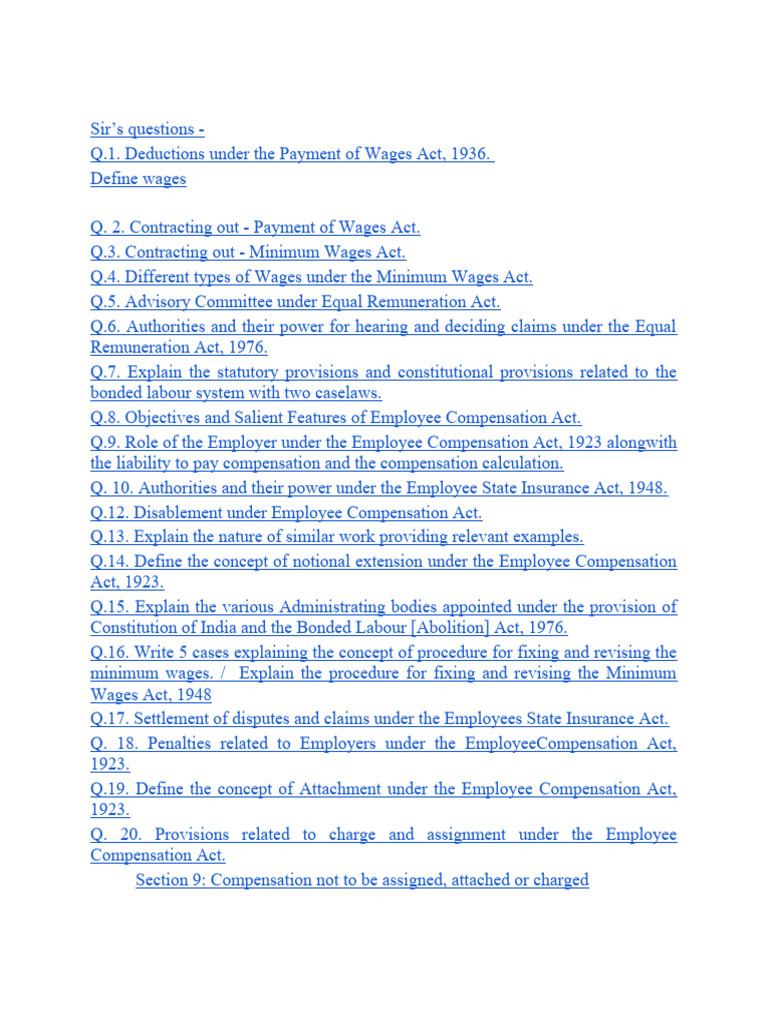 labour law notes | PDF | Employment | Wage