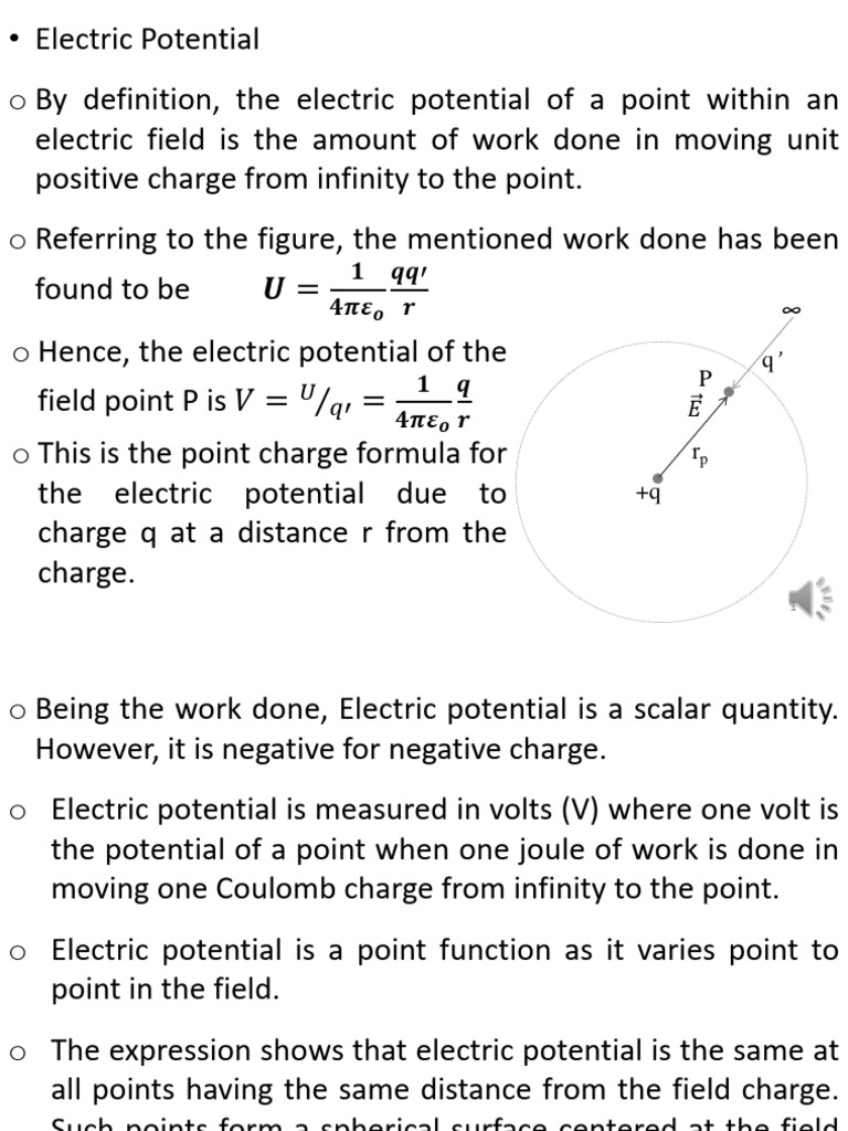 Understanding Electric Potential Basics | PDF | Electricity | Physical ...