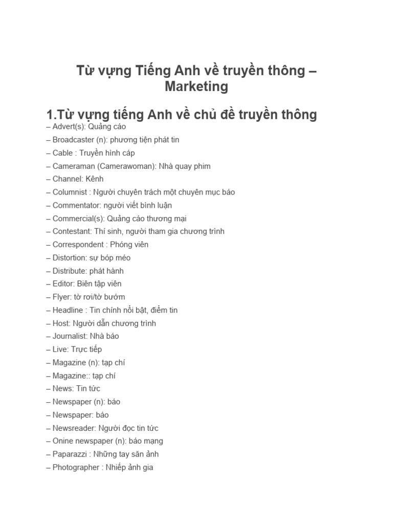 Marketing Vocab | PDF