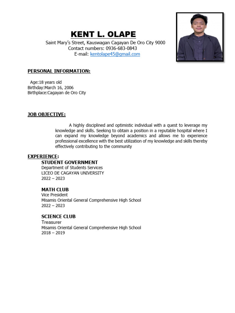 Olape-Kent Resume | PDF