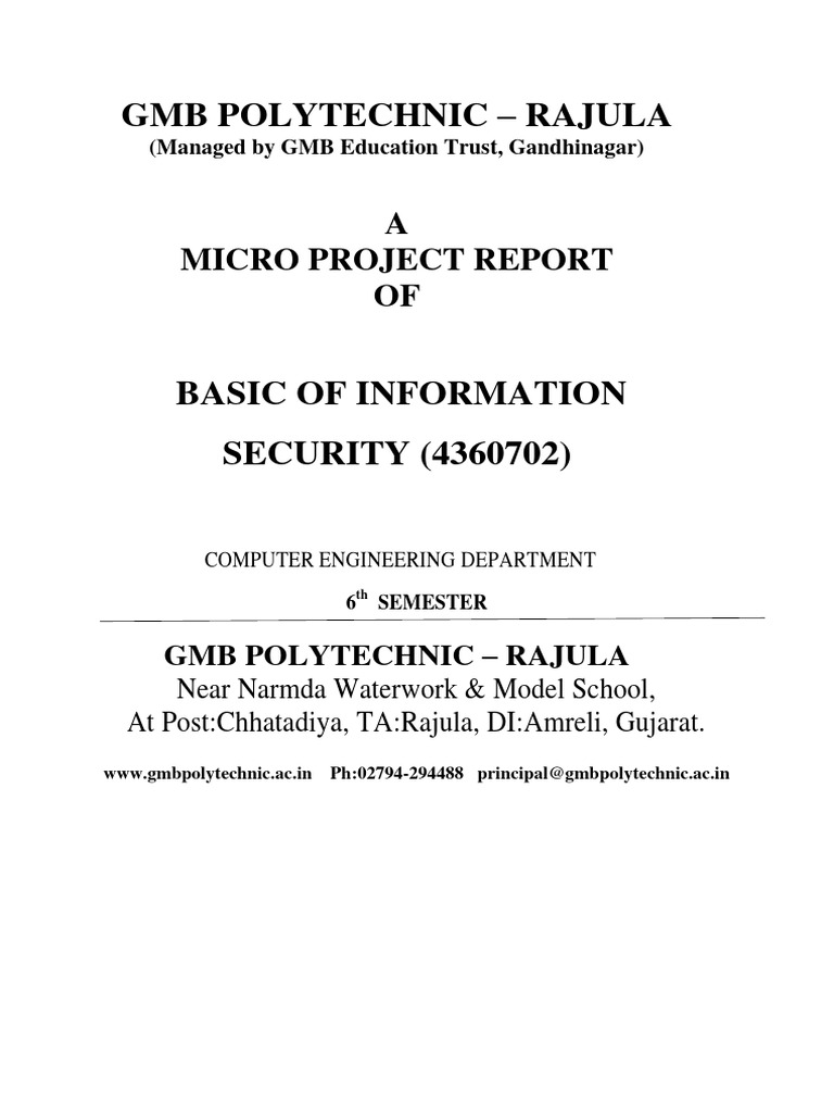 BIS - Micro Project Cover Page and Certificate | PDF | Technology ...
