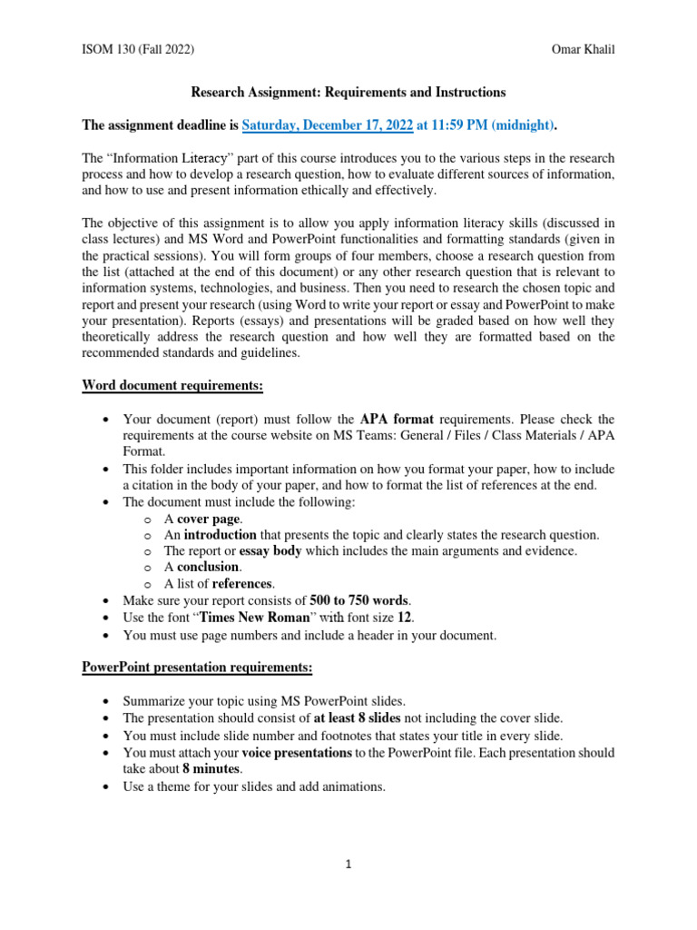 Information Literacy Assignment | PDF | Social Media | Popular Culture ...