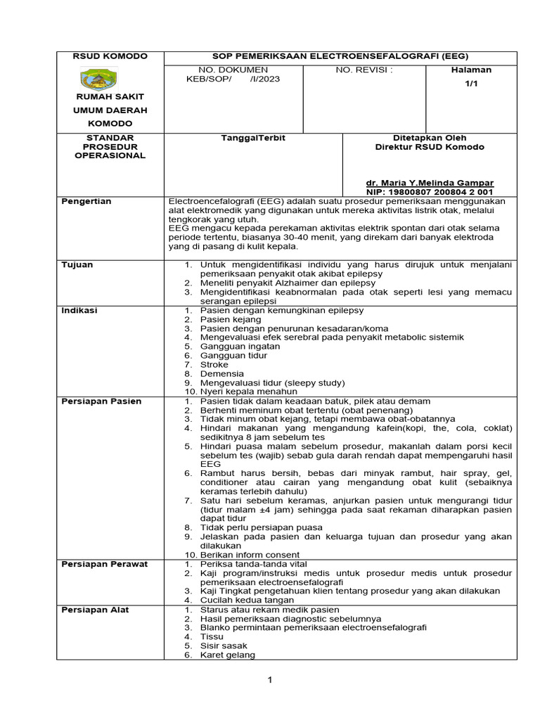 SOP pemeriksaan EEG | PDF