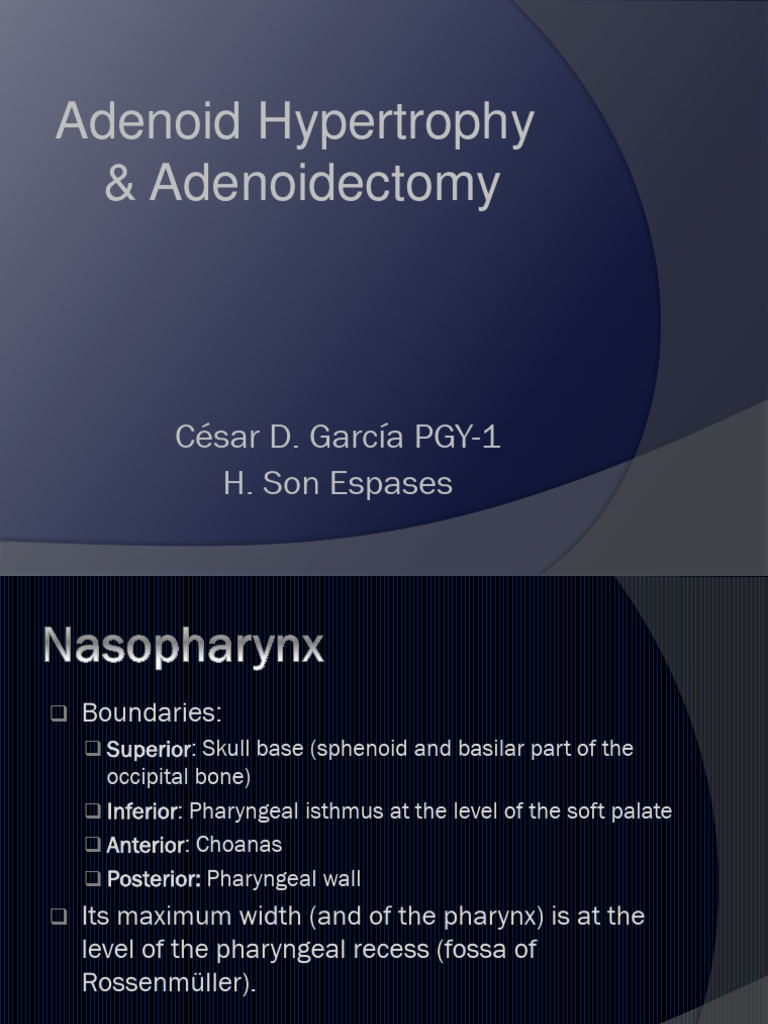 Adenoid Hypertrophy Adenoidectomy Cesar Garcia | PDF | Sleep Apnea ...