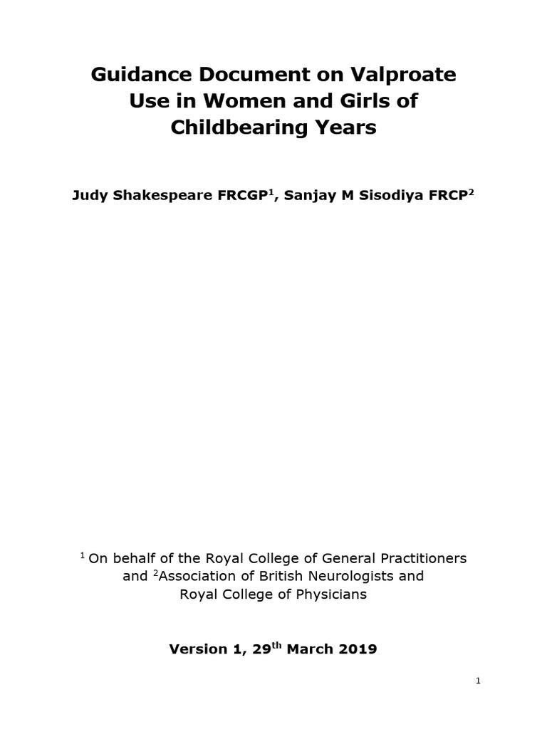 Valproate Guidance March 2019 | PDF | Birth Control | Epilepsy