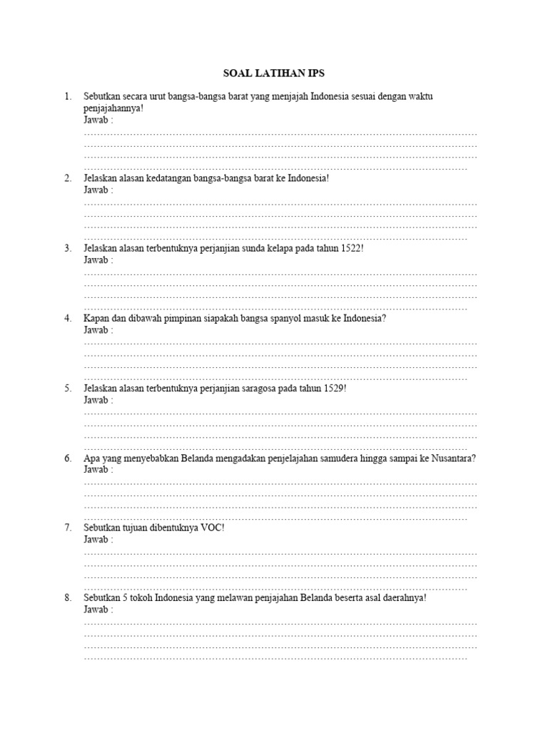 Soal Latihan Ips | PDF