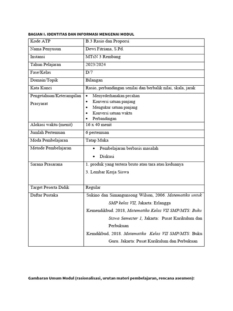 Rasio dan Konversi Satuan Matematika | PDF | Karier & Perkembangan