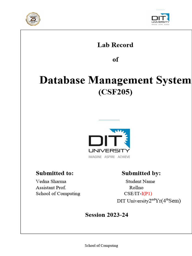 CSF205 - Format of Labfile | PDF | Computers