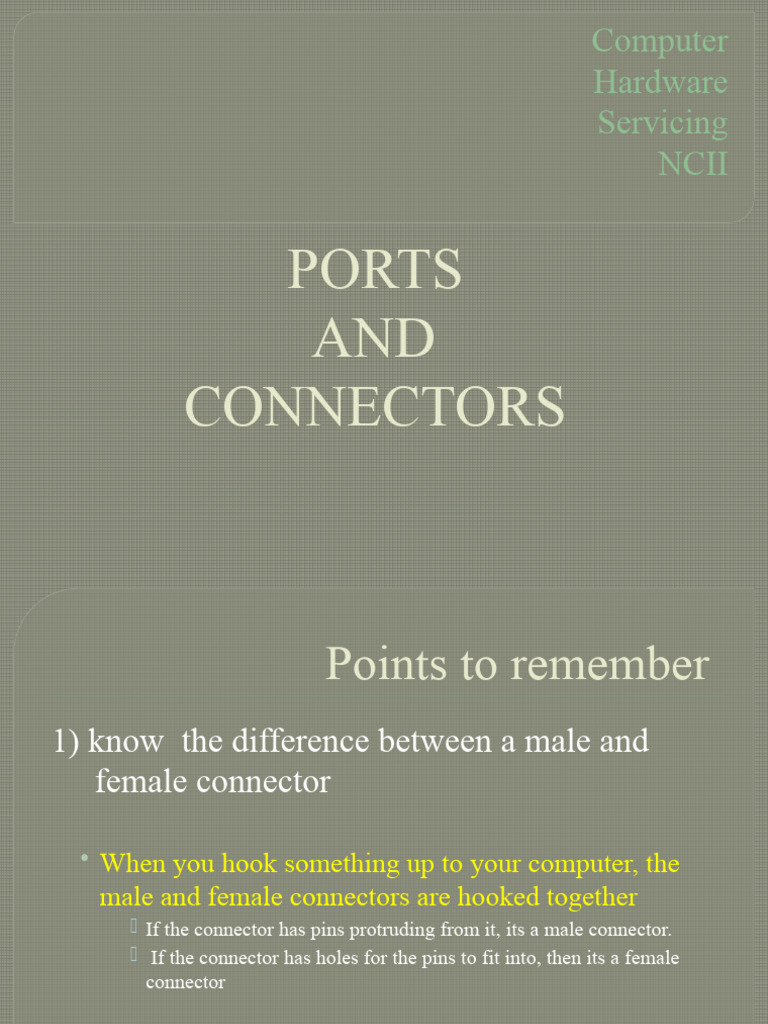 II. Ports and Connectors | PDF | Manufactured Goods | Components