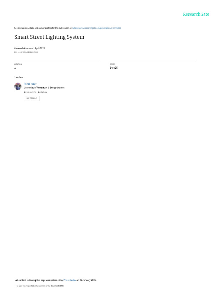 Smart Street Lighting System: April 2020 | Download Free PDF | Street Light | Light Emitting Diode