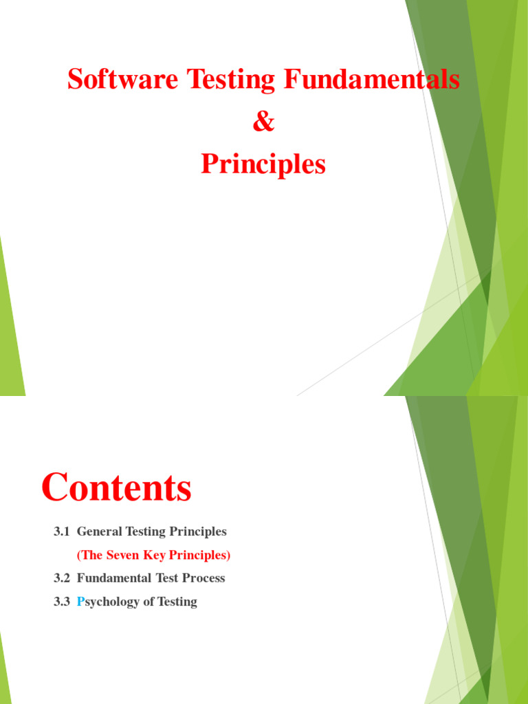 Software Testing Fundamentals - Principles - 120922 | PDF | Software ...