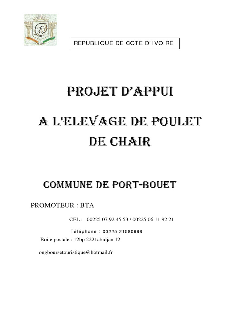 Projet Poulet Cote D Ivoire | PDF | Estilo de vida