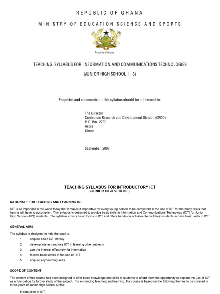 Ict JHS 1 3 | PDF | Educational Assessment | Educational Technology