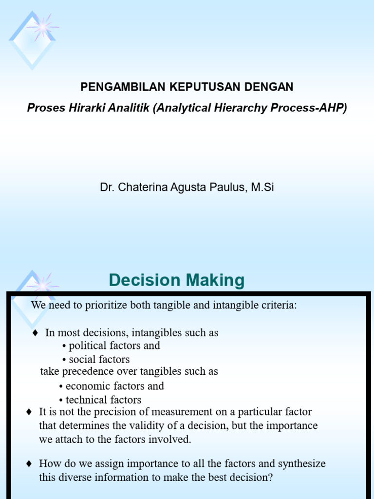 AHP for Decision-Making Prioritization | PDF