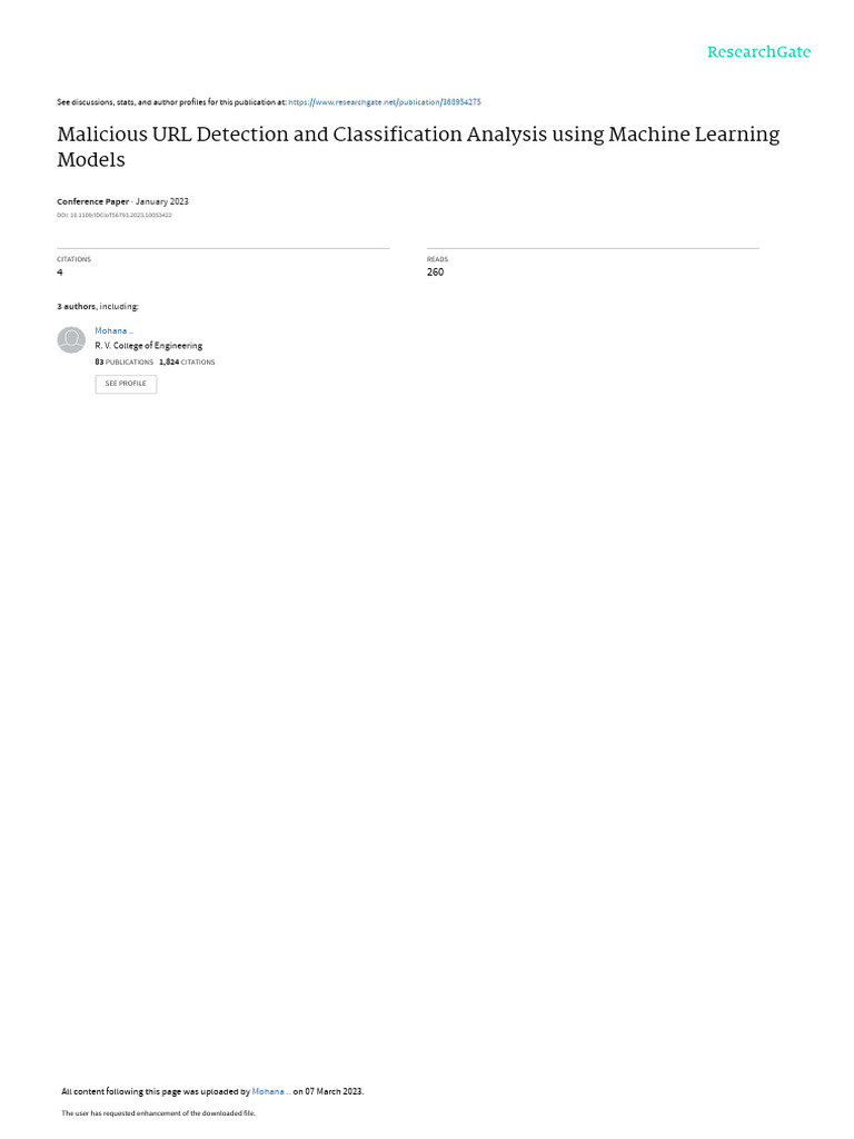 Malicious Url Detection And Classification Analysis Using Machine Learning Models Pdf