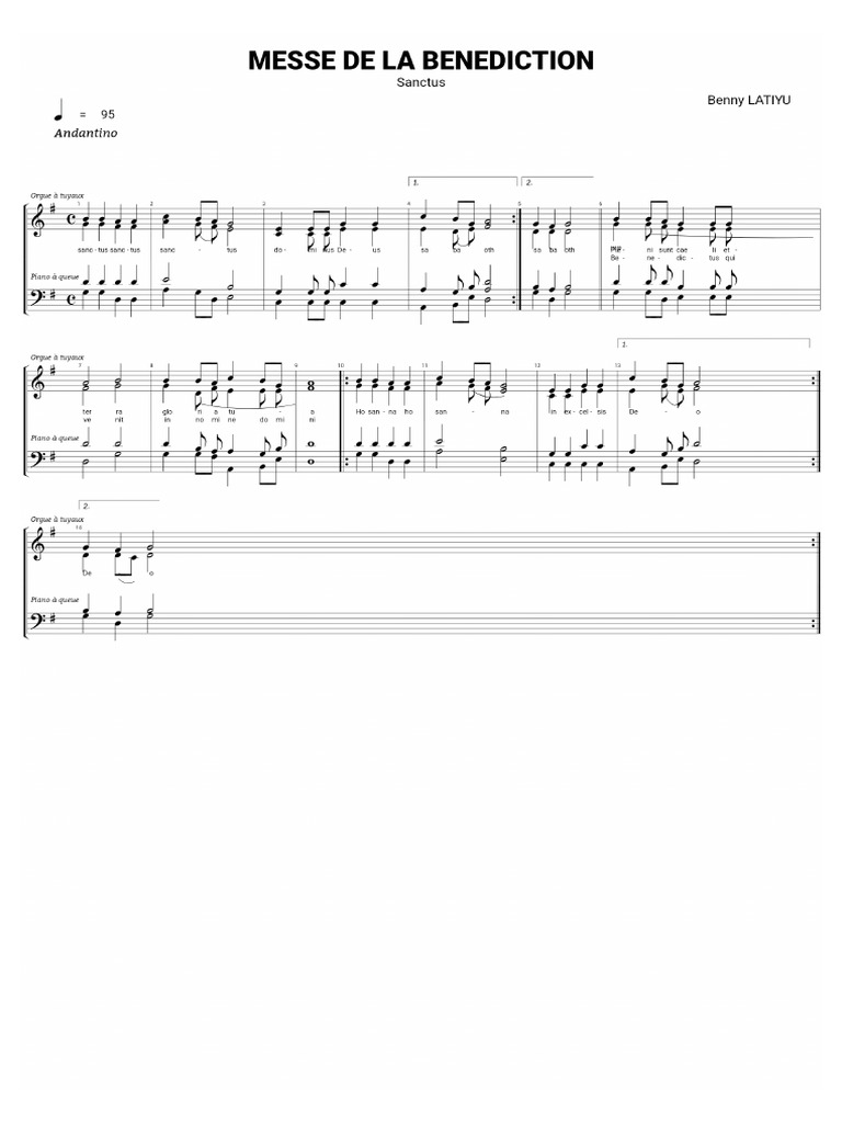 Sanctus Messe de La Bénédiction | PDF