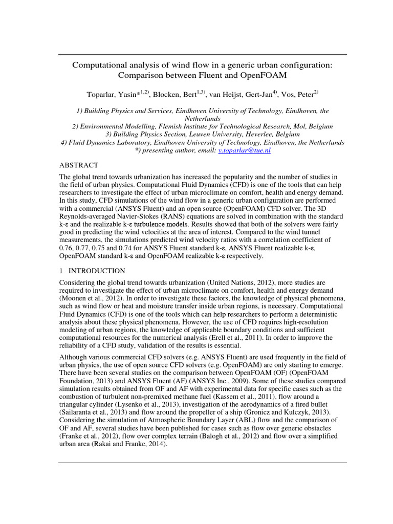 CFD Comparison of Urban Wind Flow | PDF | Computational Fluid Dynamics ...