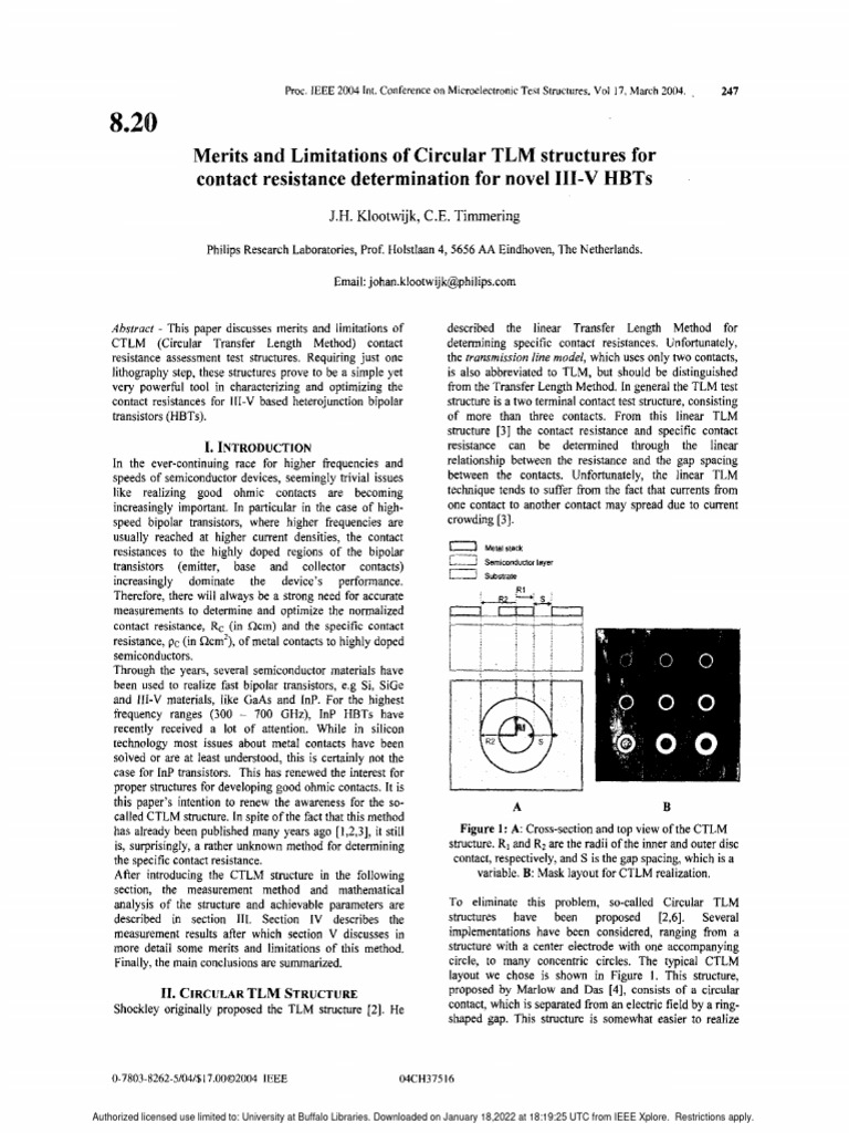 Merits and Limitations of Circular TLM Structures For Contact ...