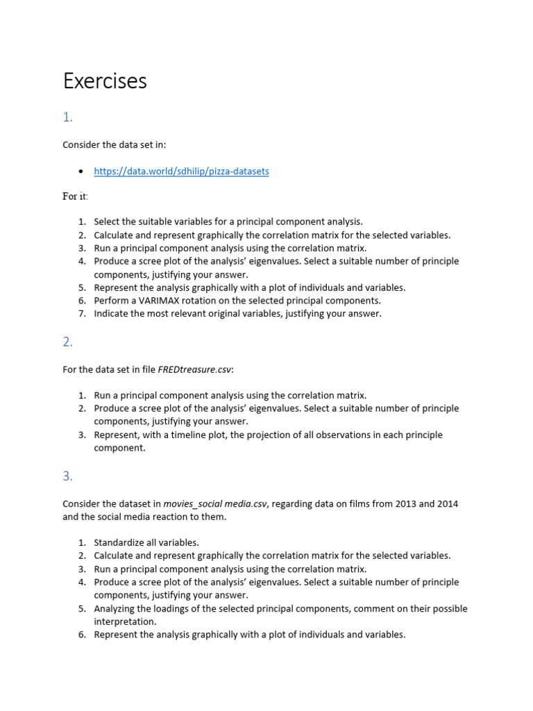 Exercises 4 | PDF | Principal Component Analysis | Multivariate Statistics
