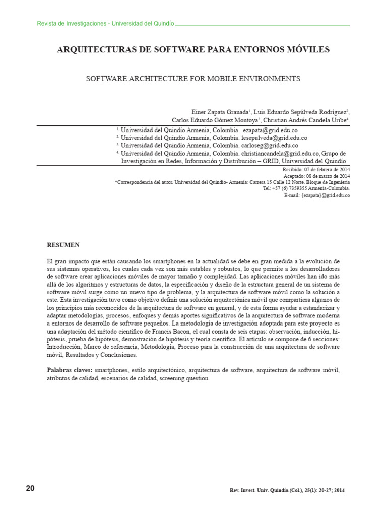 Arquitecturas de Software para Entornos Móviles | PDF | Software ...