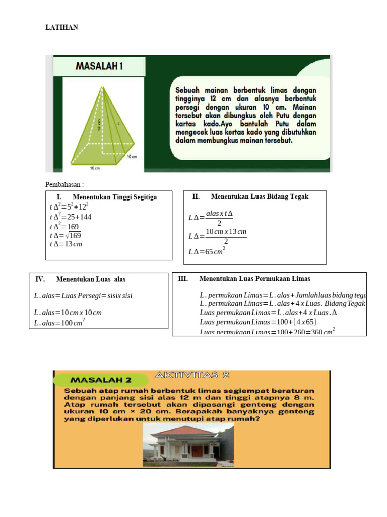 Pembahasan Soal LKPD Suma Limas | PDF