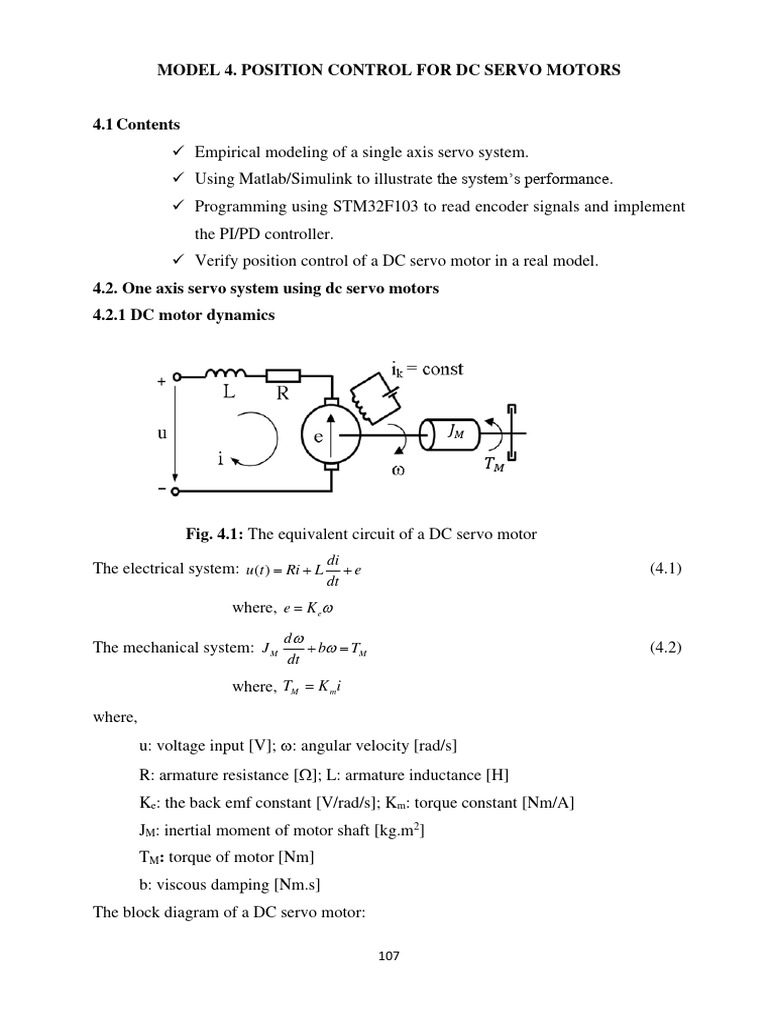 M4. Position control for DC servo motors | PDF | Servomechanism | Electric Motor