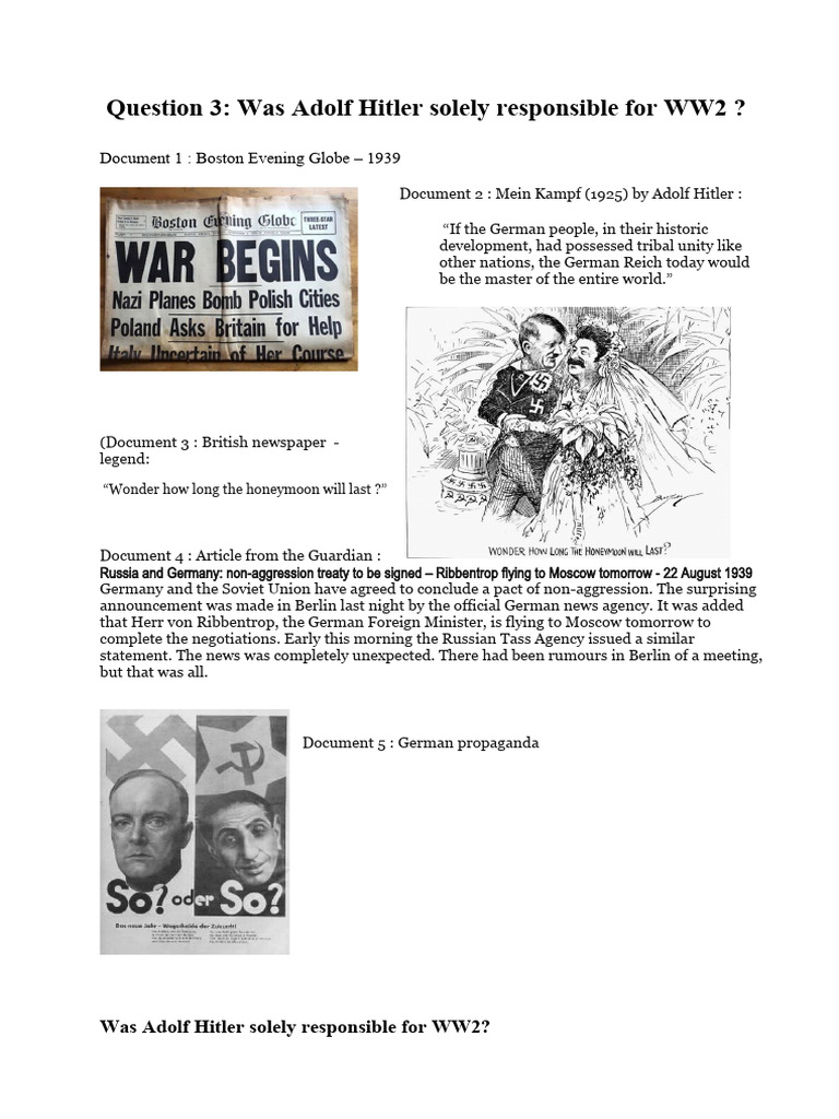 Hitler's Role in WWII: Context and Responsibility | PDF | Nazi Germany ...