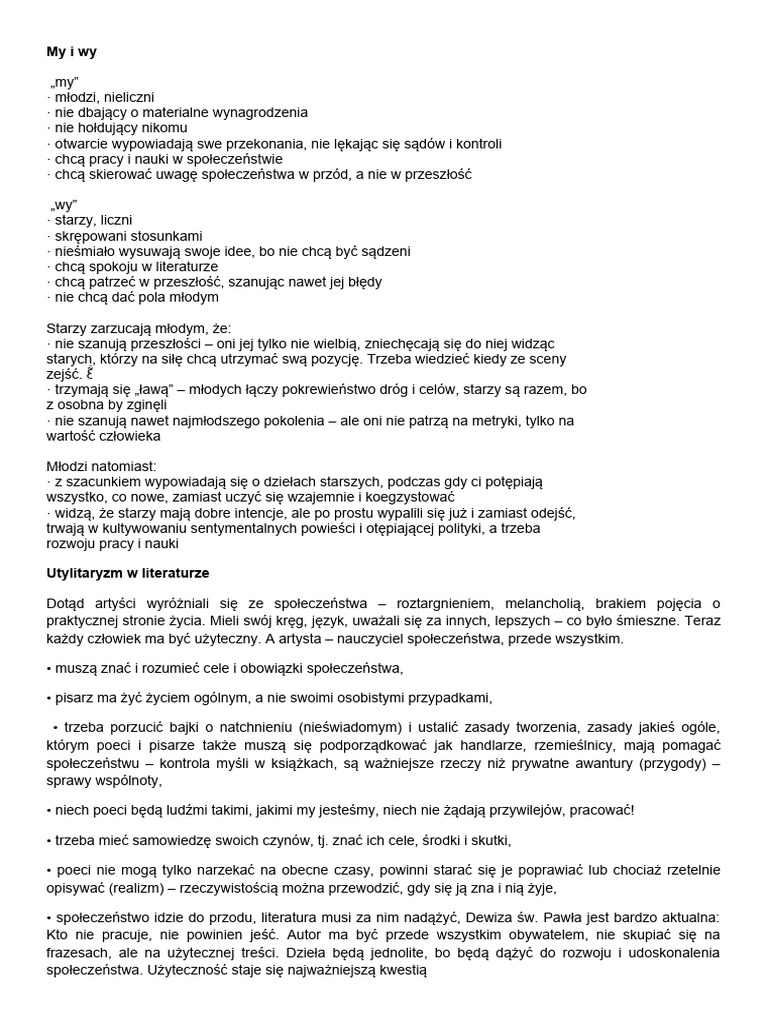 Pozytywizm - Teksty | PDF