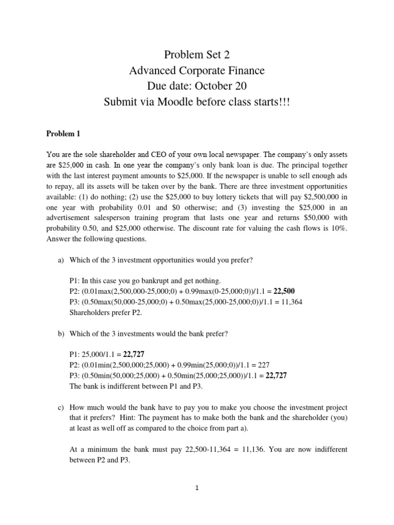 Problem Set 2 - Solution | Download Free PDF | Dividend | Equity (Finance)