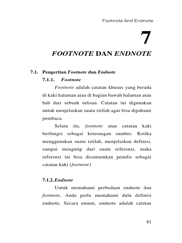 Perbedaan Footnote dan Endnote | PDF | Seni & Disiplin Bahasa | Kajian ...