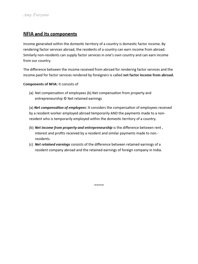 NFIA and Double Counting | PDF | Income | Value Added