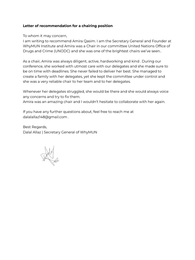 Reccomendation Letter | PDF