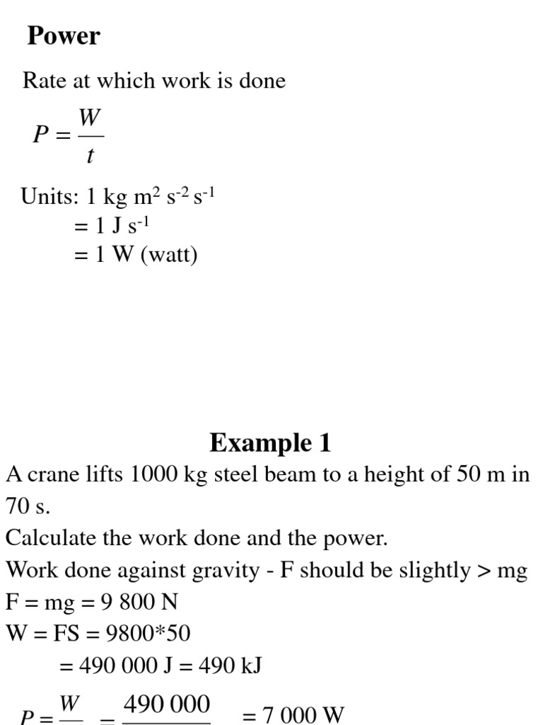 Power and Work Energy Principles | PDF | Physical Sciences | Metrology