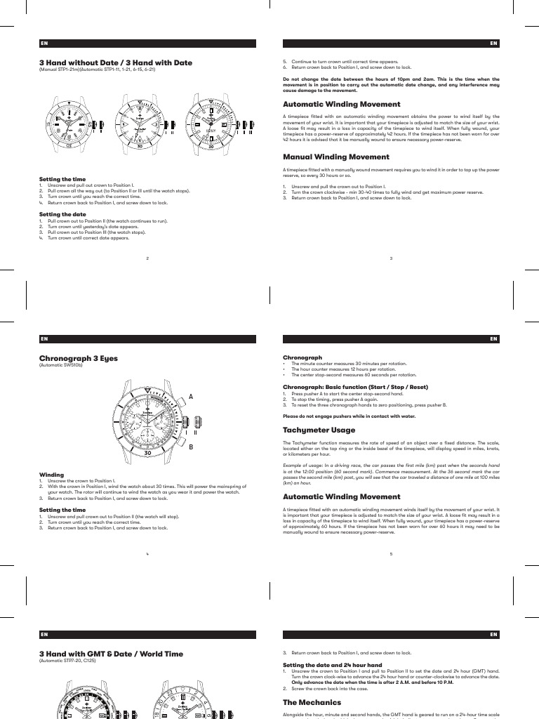 Zodiak Aerospace GMT - InstrManual - (EN) | PDF | Watch