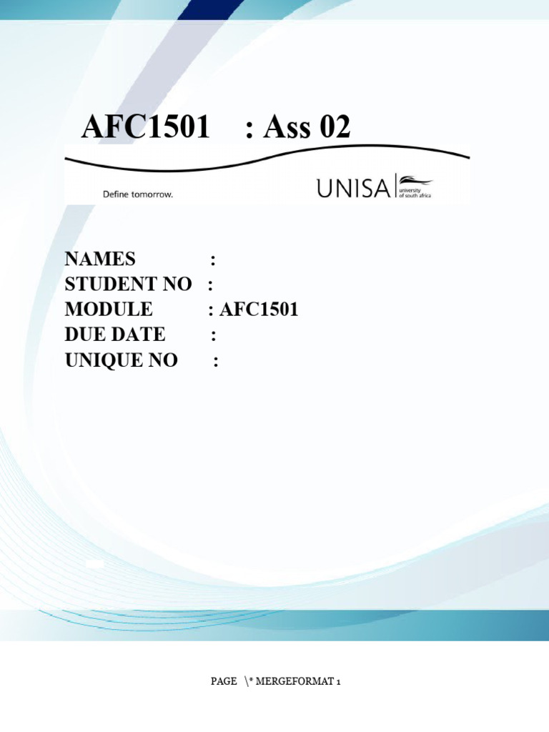 Afc1501 Ass 2 | PDF