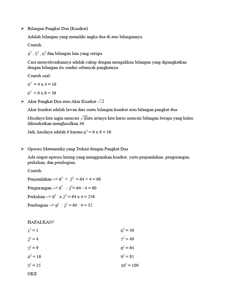 Bilangan Pangkat Dua | PDF