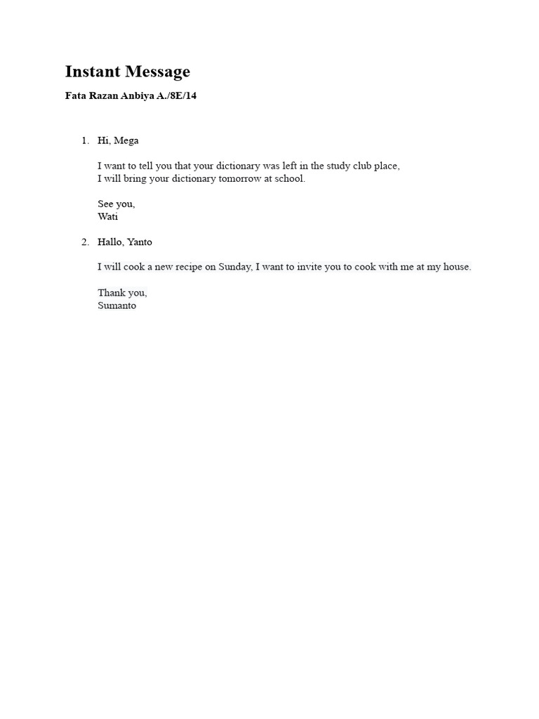 Instant Message | PDF