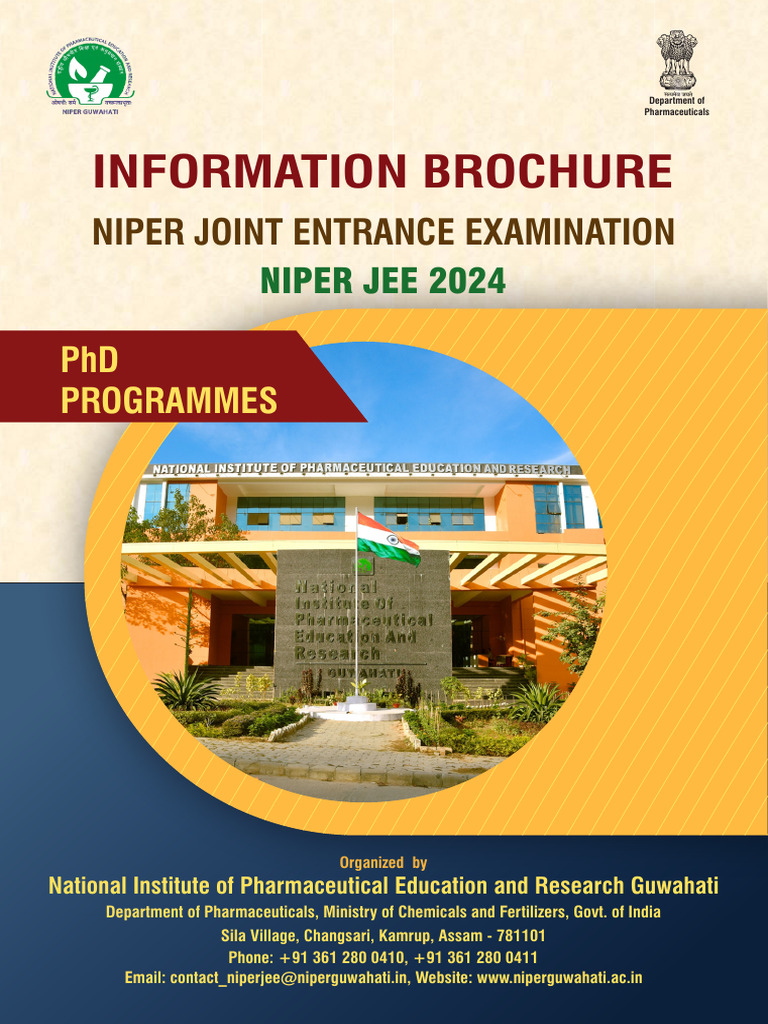 Information Brochure: Niper Joint Entrance Examination | PDF ...