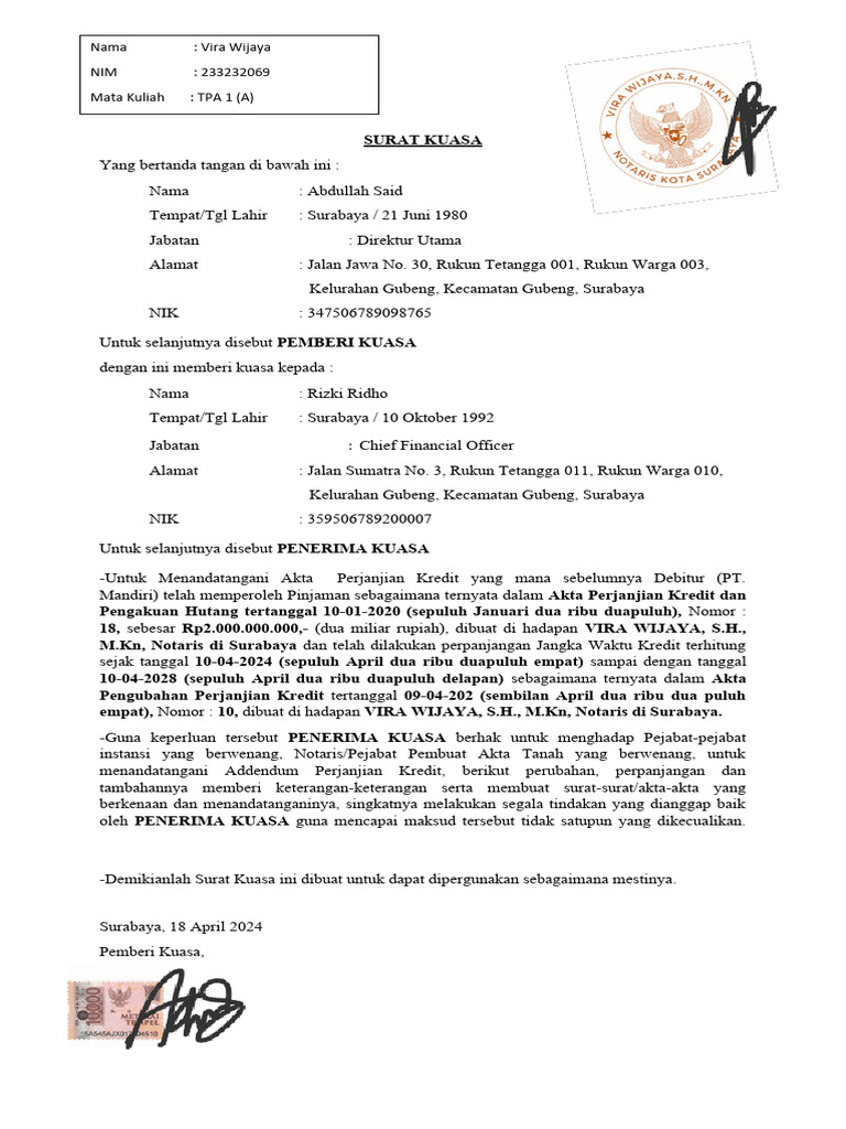 DOKUMEN LEGALISASI Notaris | PDF