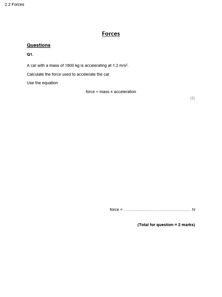 2.2 Forces | PDF | Force | Weight
