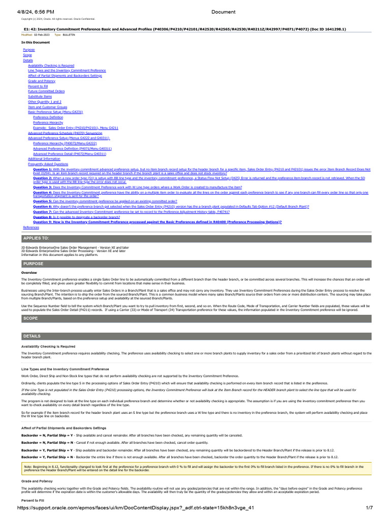 Commitment Basic Prefrence | PDF | Inventory | Menu