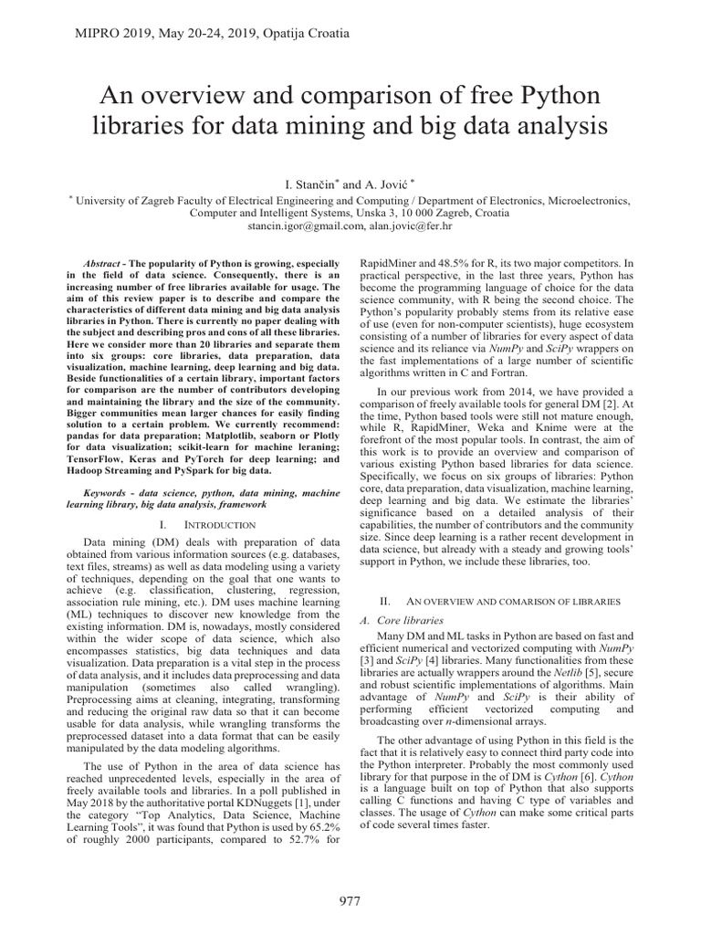 Python Libraries For Data Science | PDF | Apache Spark | Apache Hadoop Python Libraries For Data Science | PDF | Apache Spark | Apache Hadoop