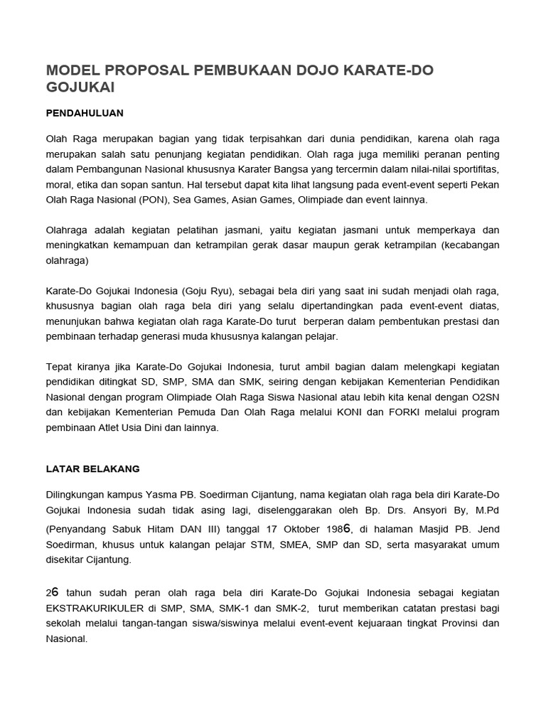 Proposal Karate | PDF