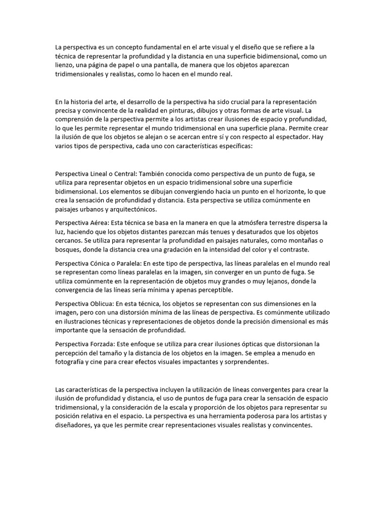 La Perspectiva Es Un Concepto Fundamental en El Arte Visual y El Diseño ...